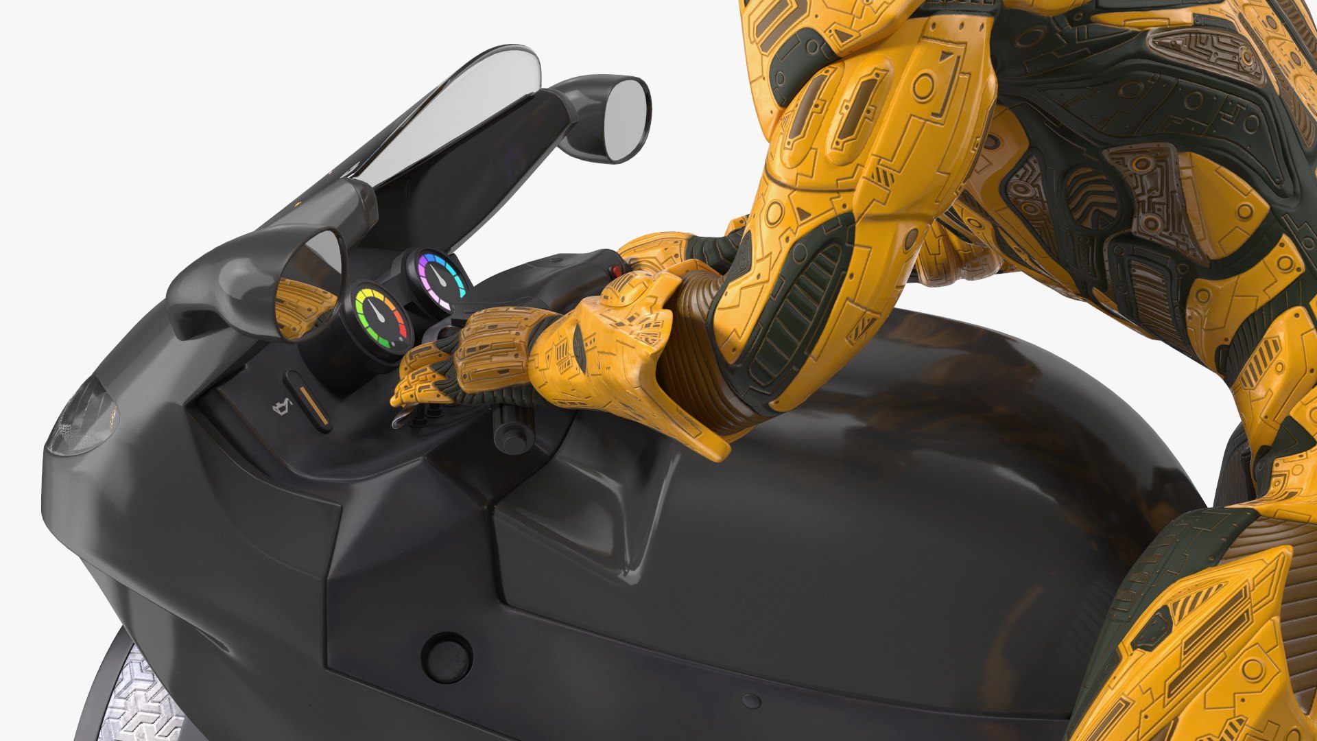 3D Futuristic Armored Robot On Motorcycle - TurboSquid 2267076