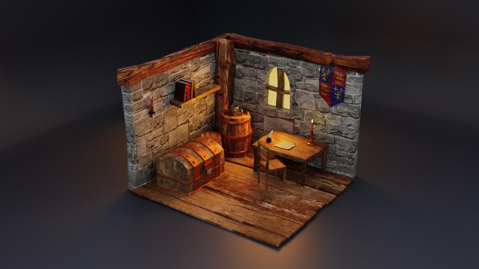 Medieval Study Room Remake 3D Model - TurboSquid 2186001