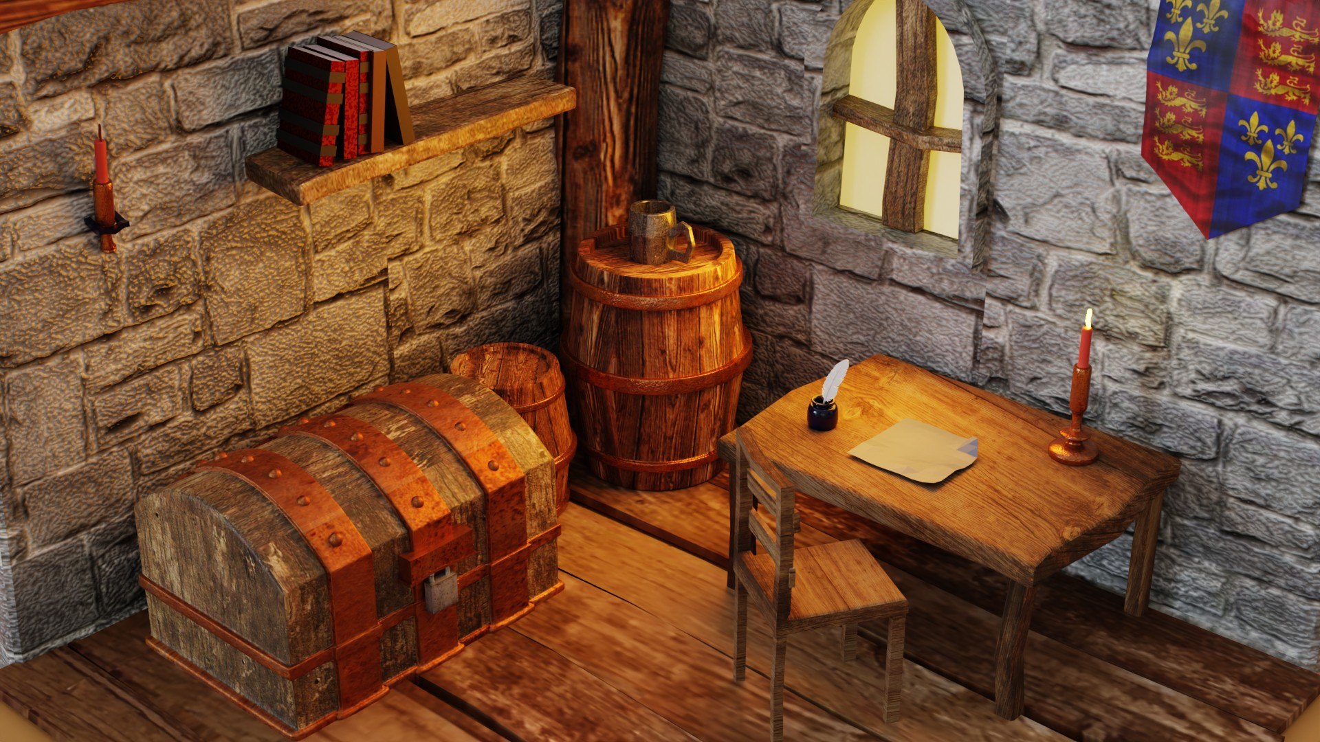 Medieval Study Room Remake 3D Model - TurboSquid 2186001