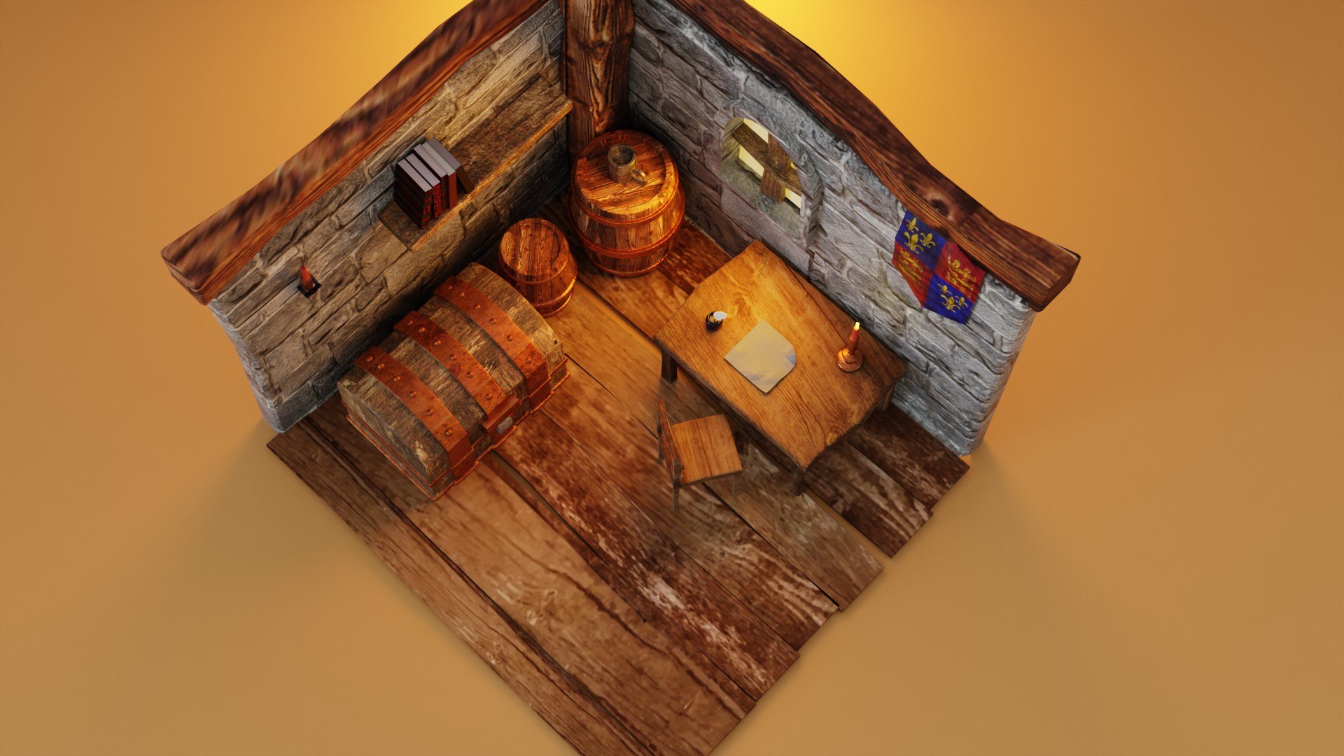 Medieval Study Room Remake 3D Model - TurboSquid 2186001