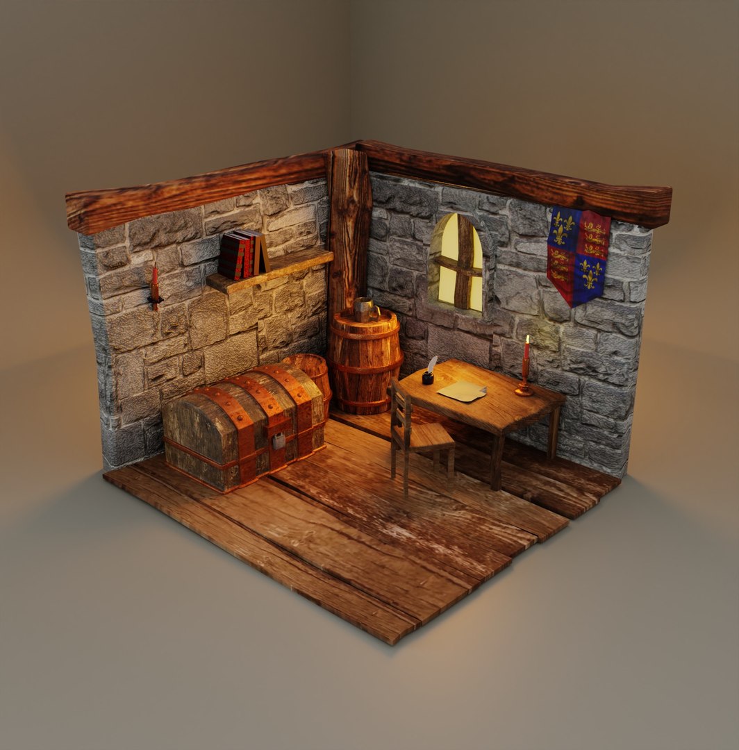 Medieval Study Room Remake 3D Model - TurboSquid 2186001