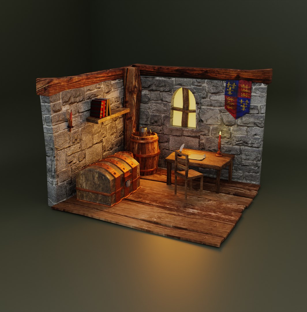 Medieval Study Room Remake 3D Model - TurboSquid 2186001