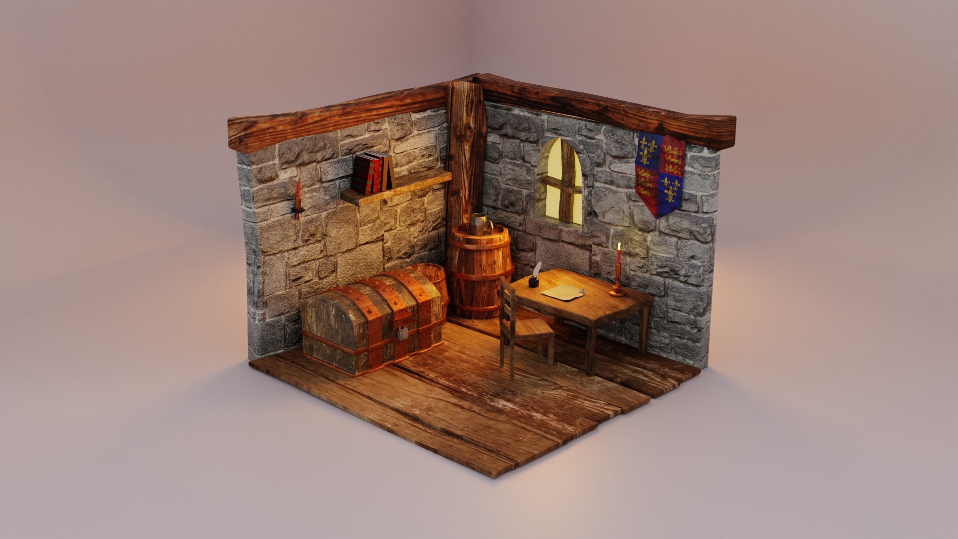 Medieval Study Room Remake 3D Model - TurboSquid 2186001