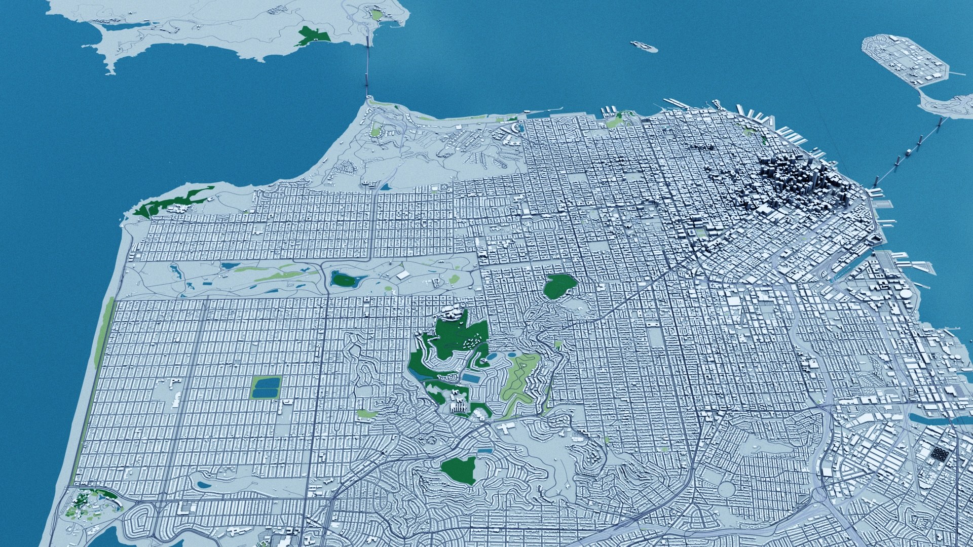 San Francisco City Terrain 3D Model - TurboSquid 1401492