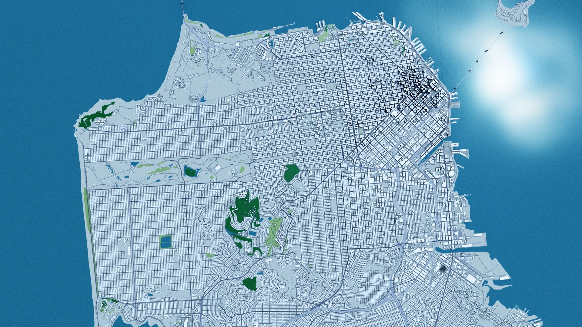 San Francisco City Terrain 3D Model - TurboSquid 1401492