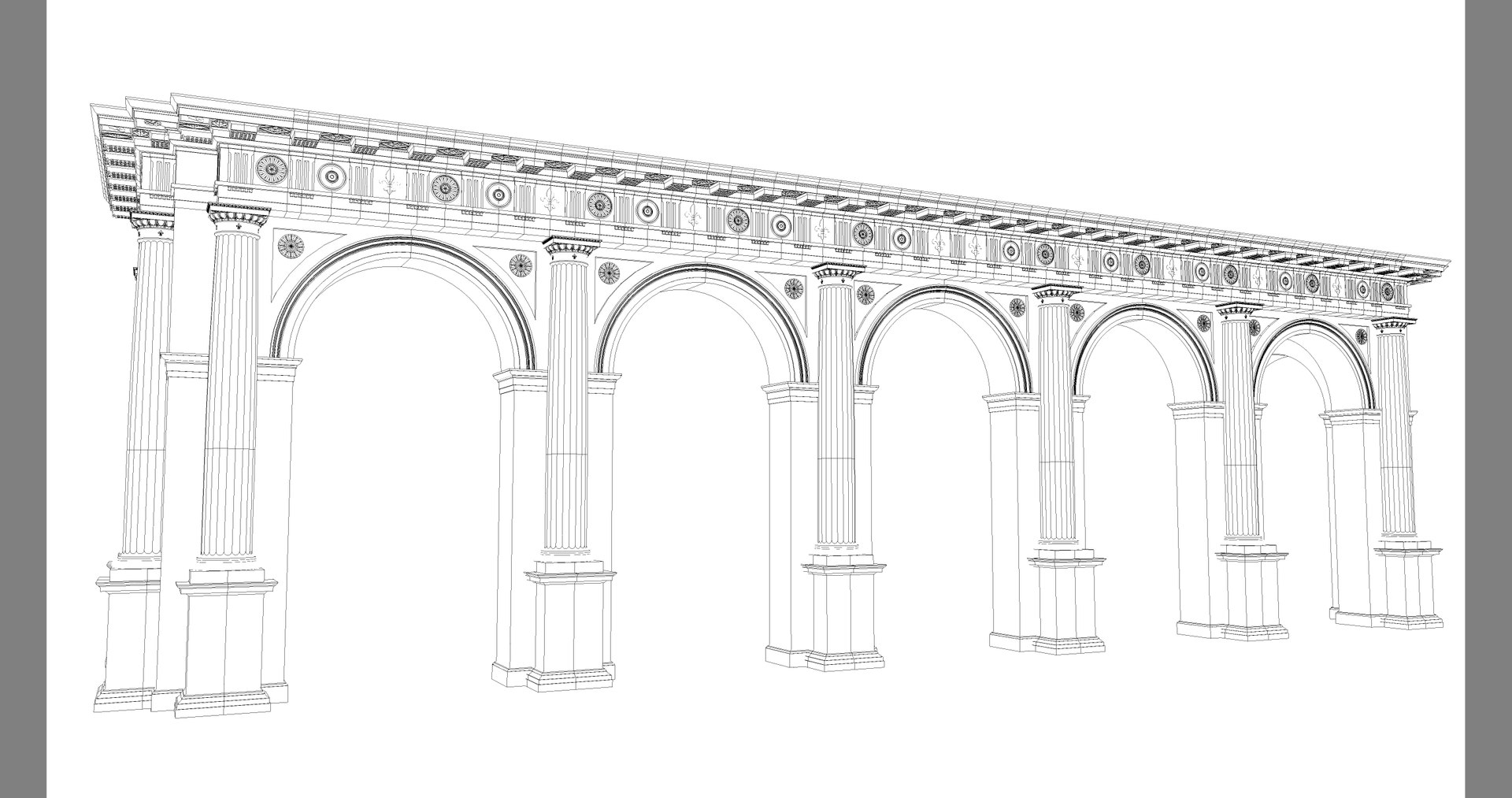 Arch Doric Column With Pedestal And Entablature On Vignola 3D Model 3D Model - TurboSquid 2287525
