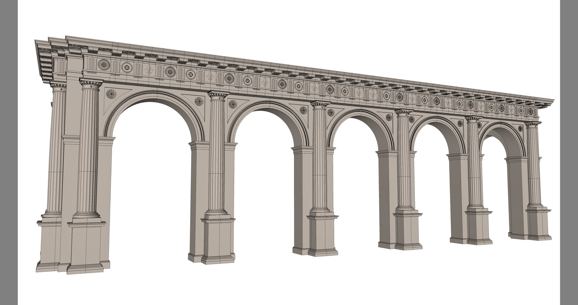Arch Doric Column With Pedestal And Entablature On Vignola 3D Model 3D Model - TurboSquid 2287525