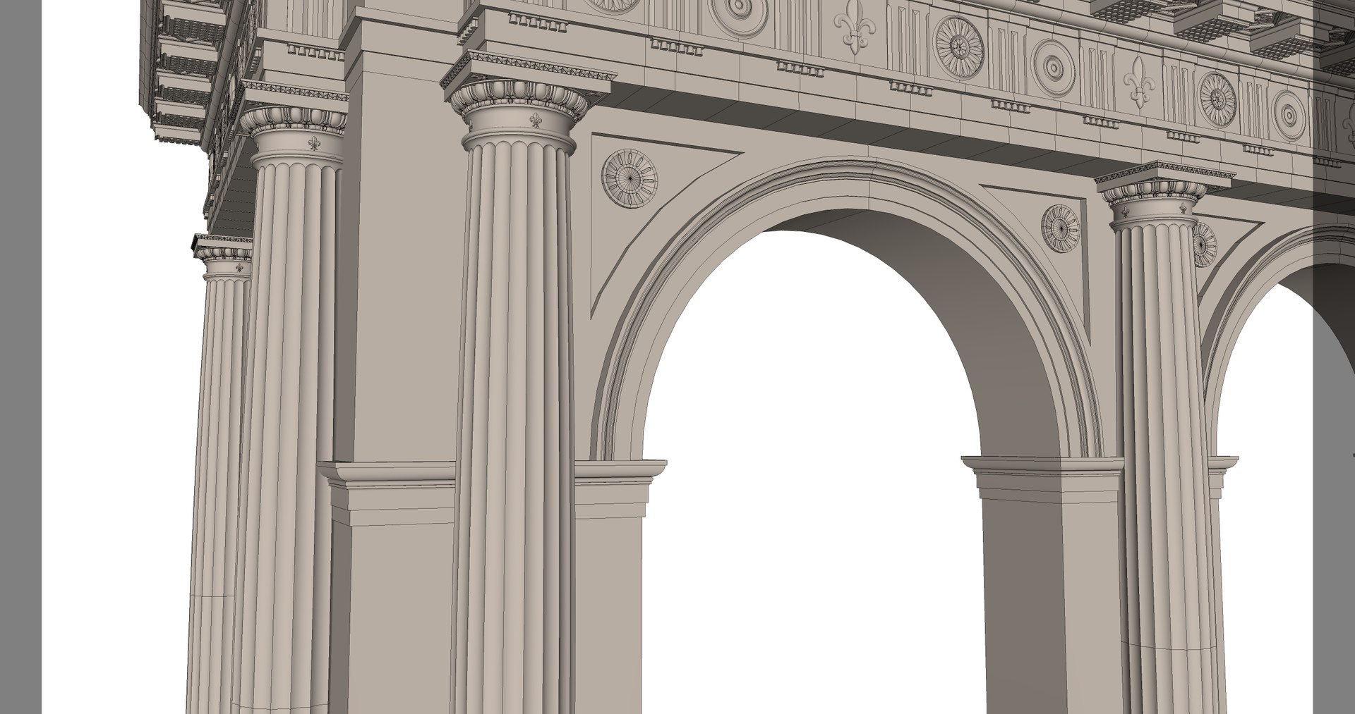 Arch Doric Column With Pedestal And Entablature On Vignola 3D Model 3D Model - TurboSquid 2287525