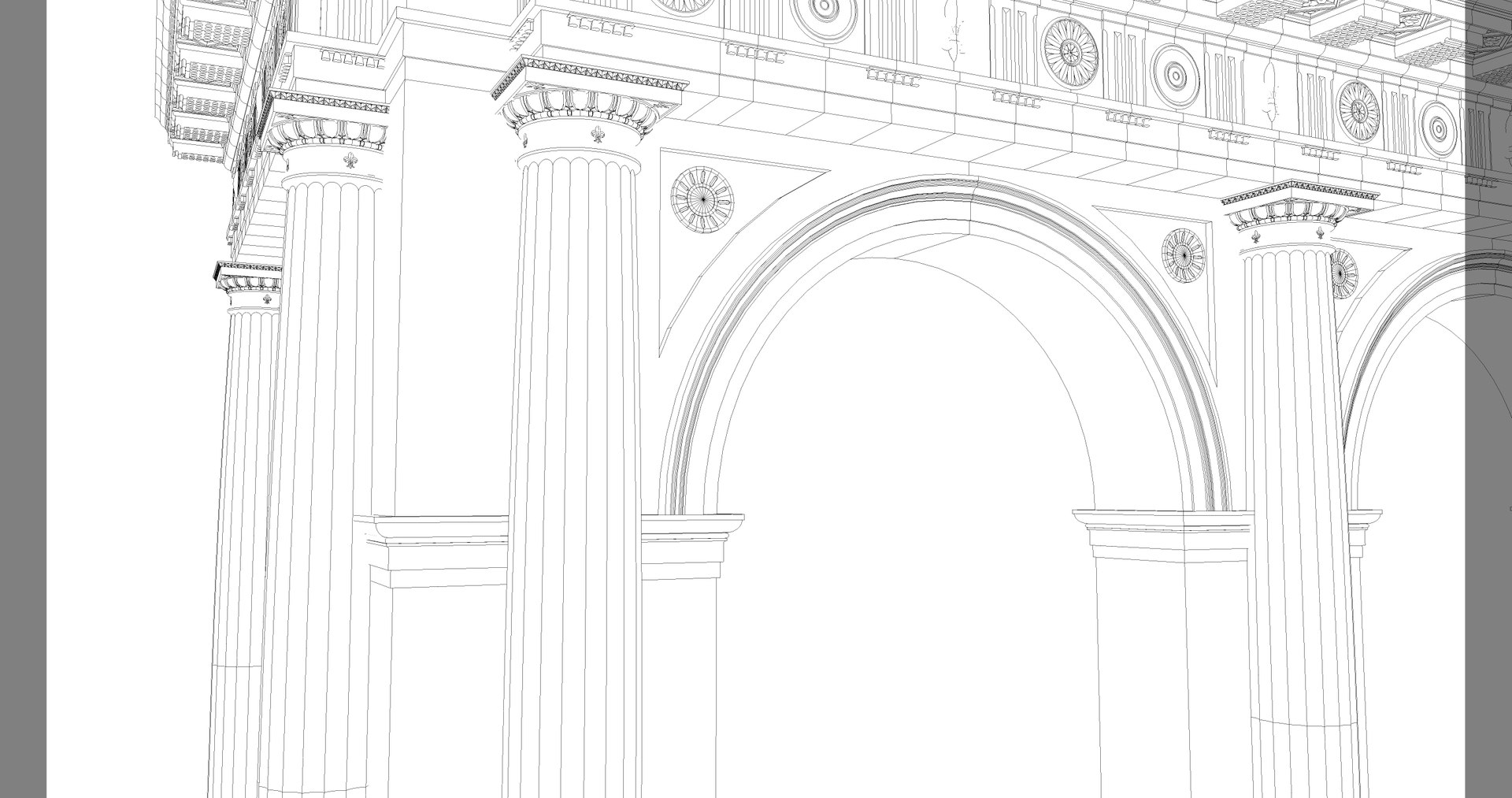 Arch Doric Column With Pedestal And Entablature On Vignola 3D Model 3D Model - TurboSquid 2287525