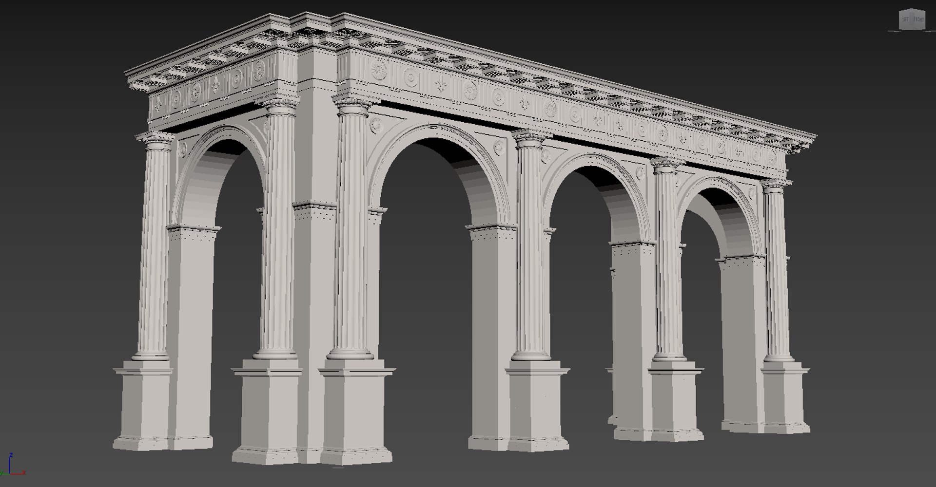Arch Doric Column With Pedestal And Entablature On Vignola 3D Model 3D Model - TurboSquid 2287525