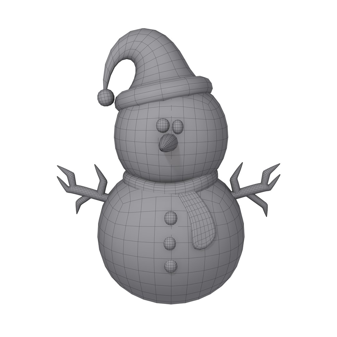 Snowman Cartoon 3D Model - TurboSquid 1629059
