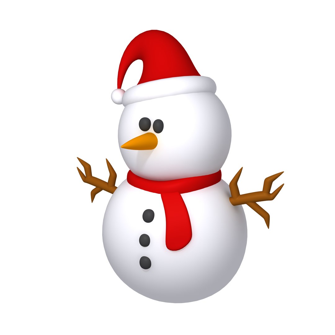 Snowman Cartoon 3D Model - TurboSquid 1629059