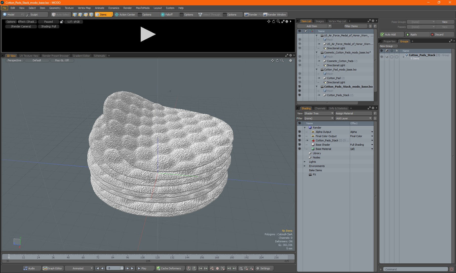 Cotton Pads Stack Model - TurboSquid 2046636