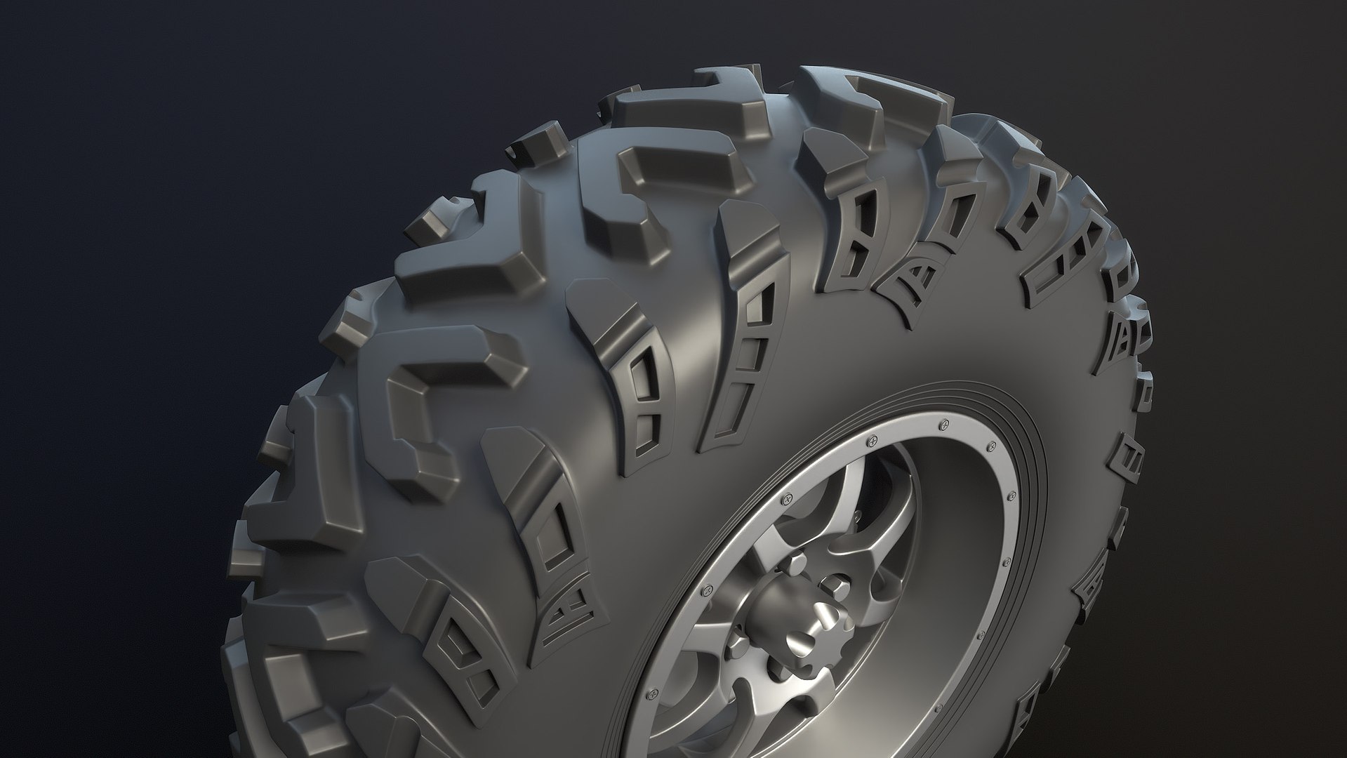 3D Off-Road ATV Wheel High-Poly Model - TurboSquid 2388958
