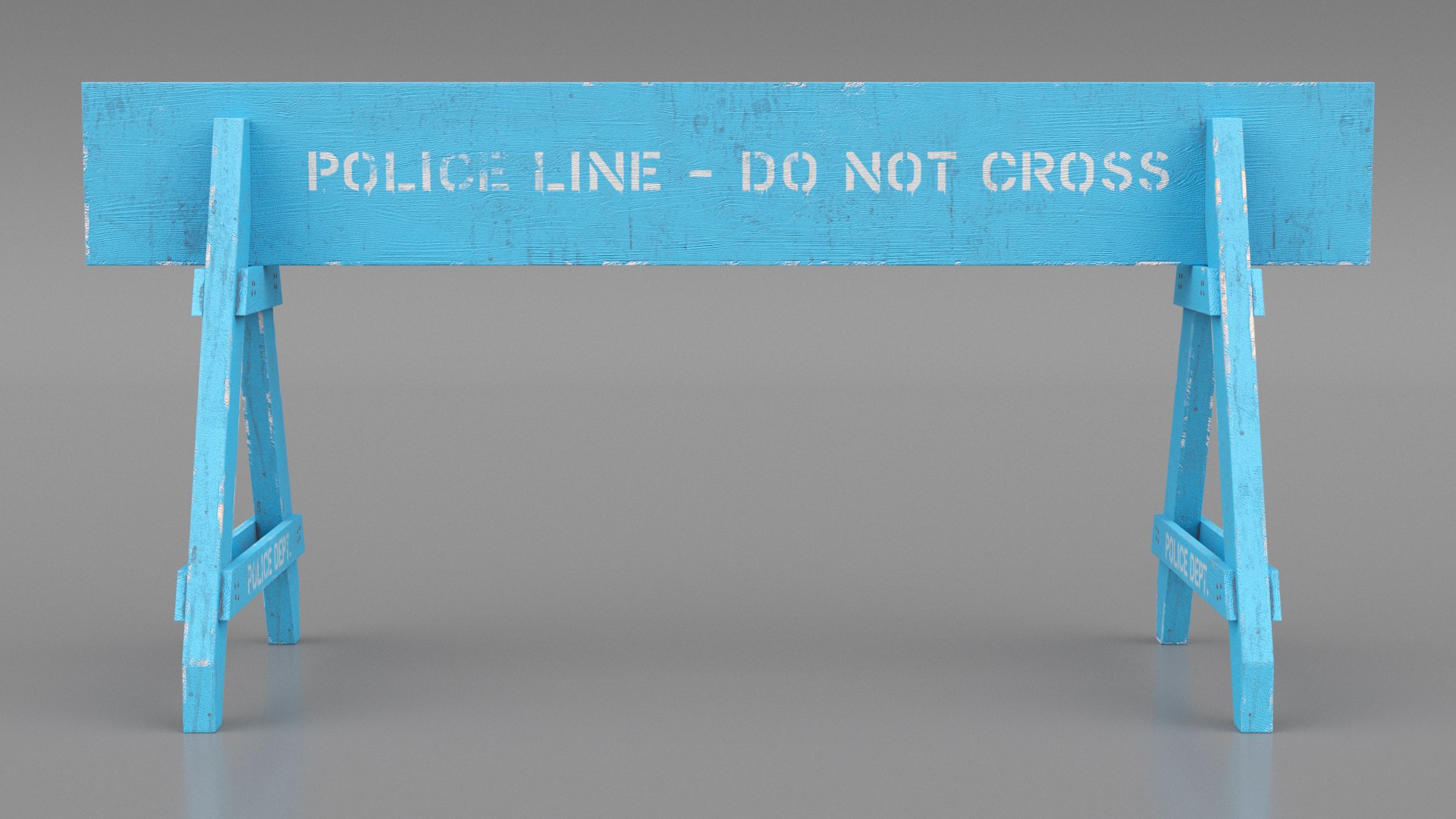 Police Wooden Traffic Barricade Old Model - TurboSquid 2343237