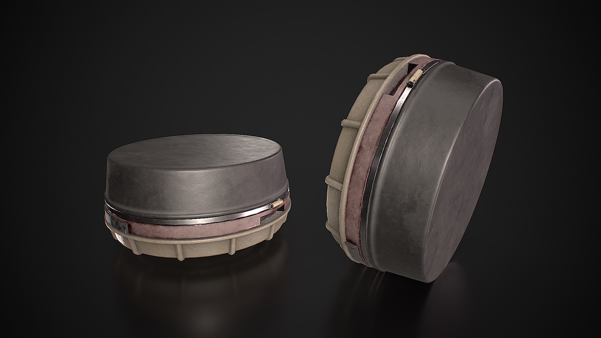 High-explosive Pressure-action Anti-personnel Landmine PMN-4 Low-poly ...