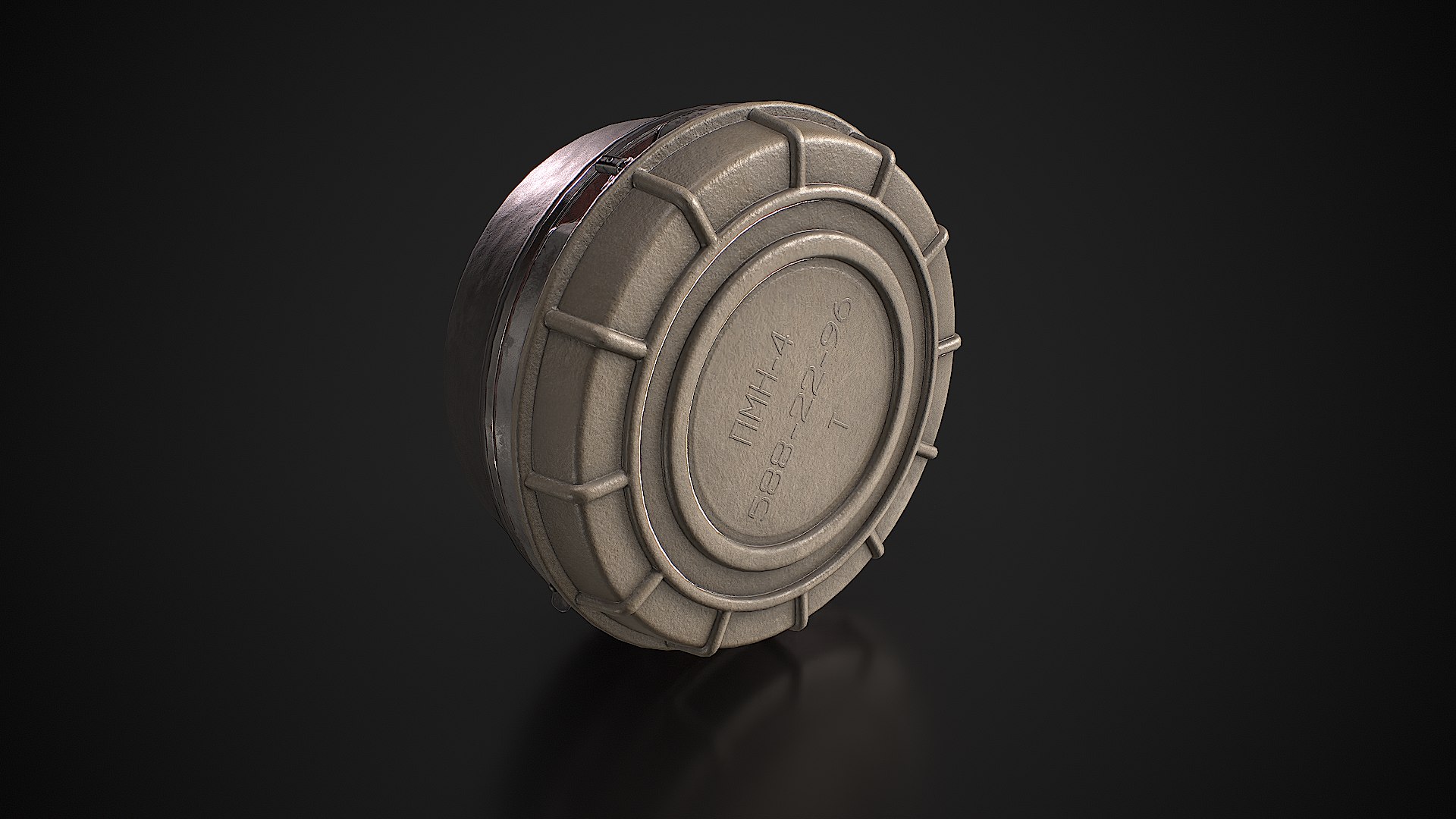High-explosive Pressure-action Anti-personnel Landmine PMN-4 Low-poly ...