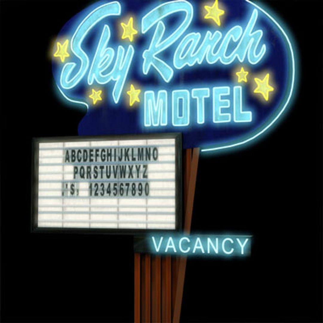 3d model sky ranch motel sign