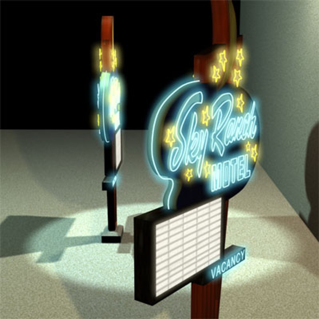 3d model sky ranch motel sign