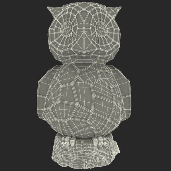 3d model owl solar accent light