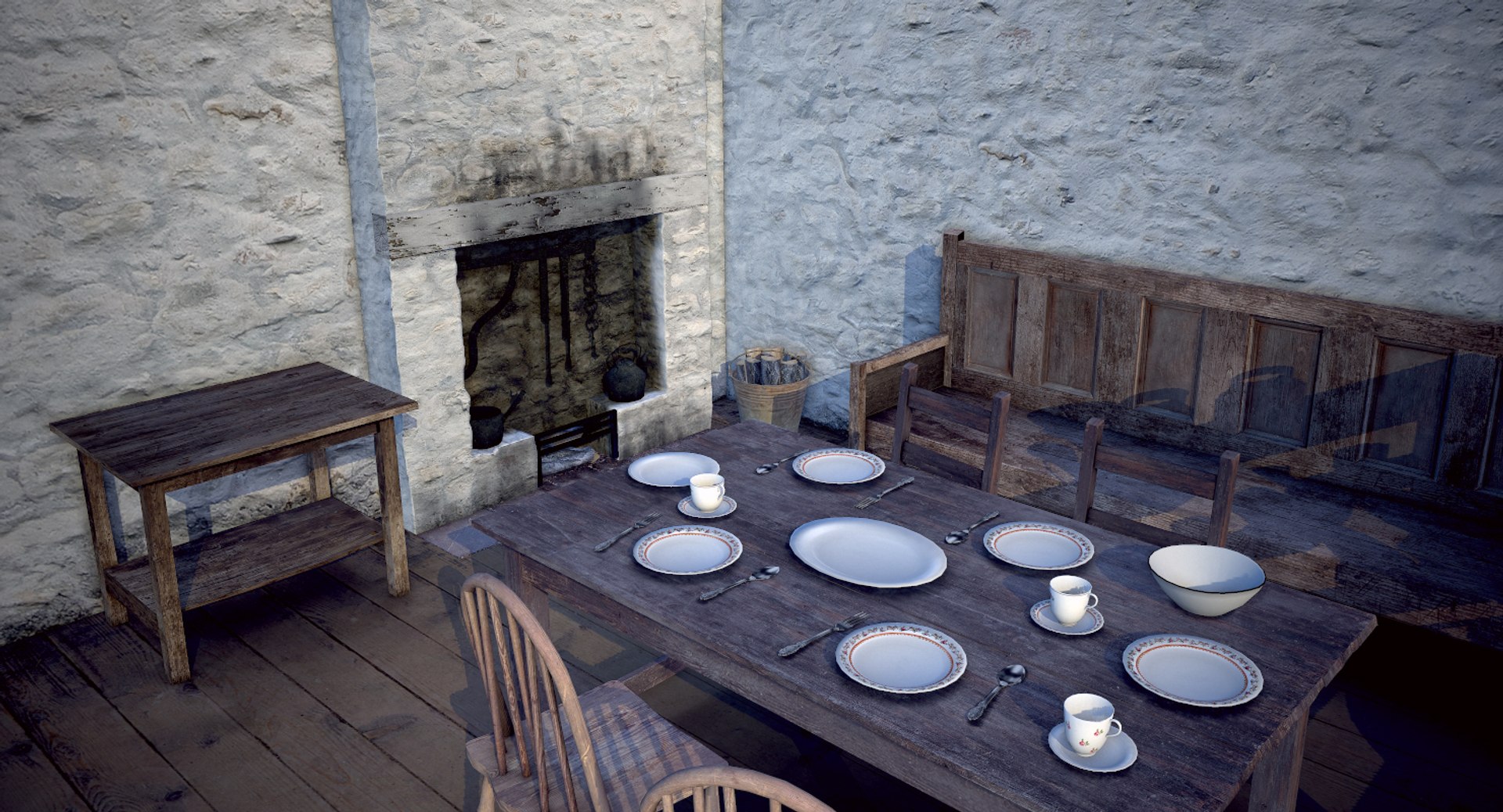 3d Old Irish Cottage