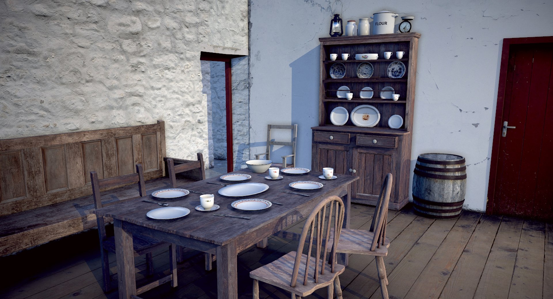 3d Old Irish Cottage