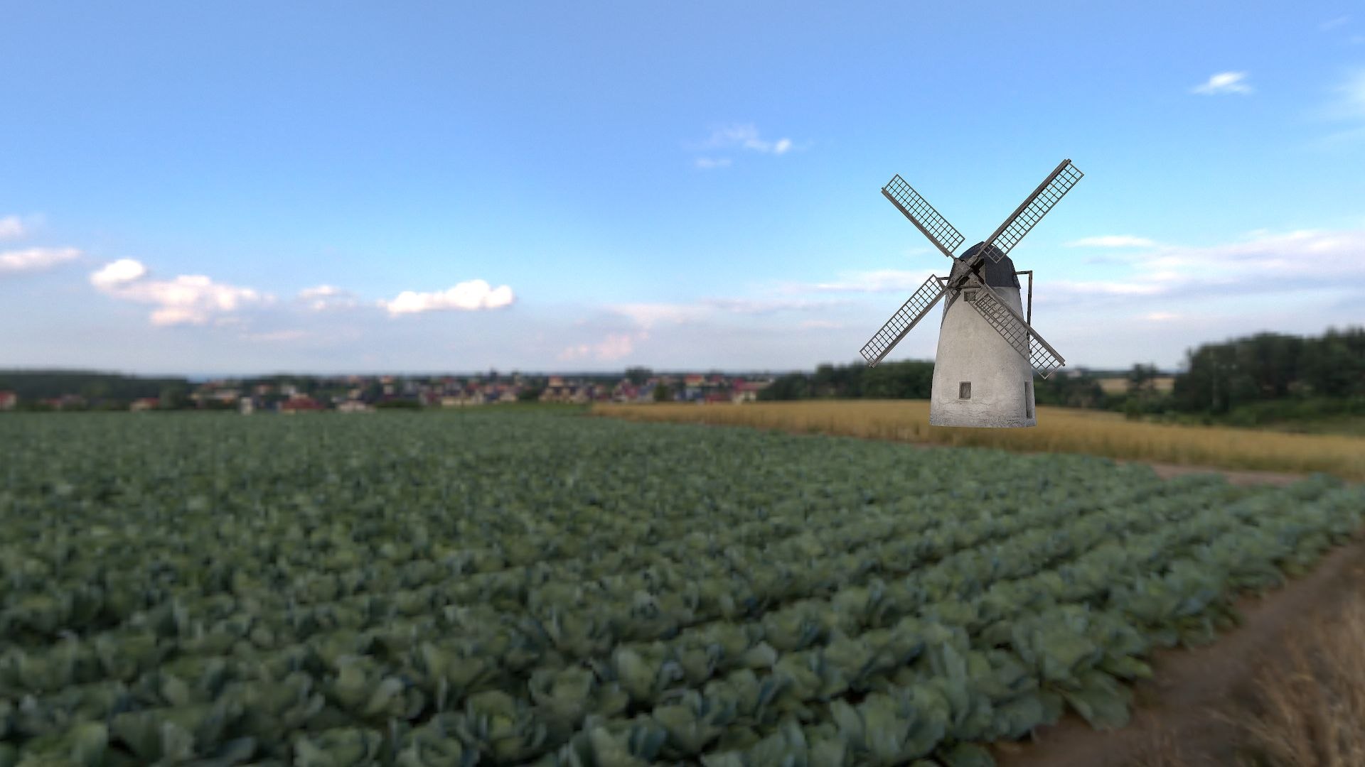 3d Windmill Backdrop Model
