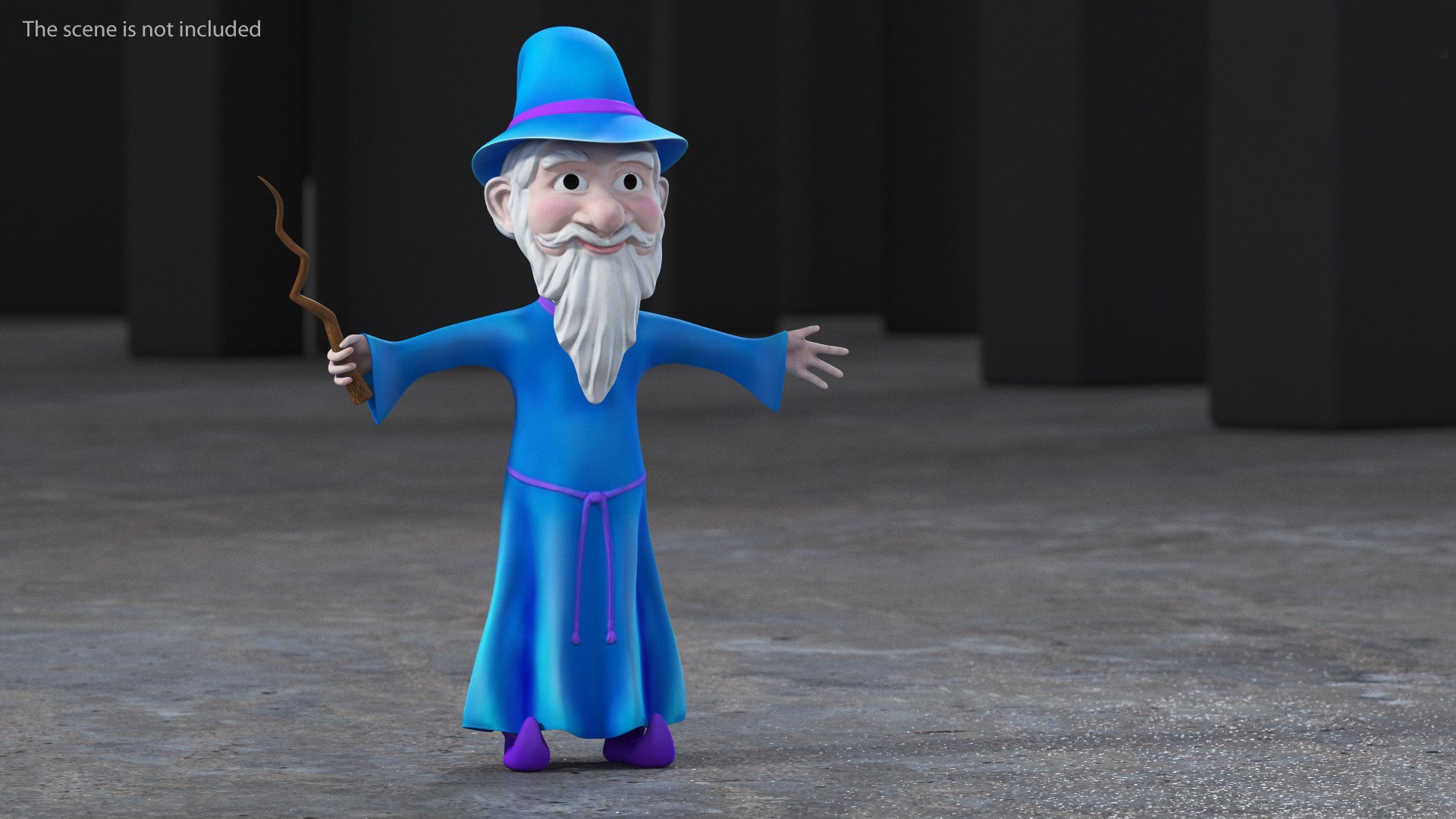 Old Wizard Cartoon Character Rigged For Maya Model - TurboSquid 2243165