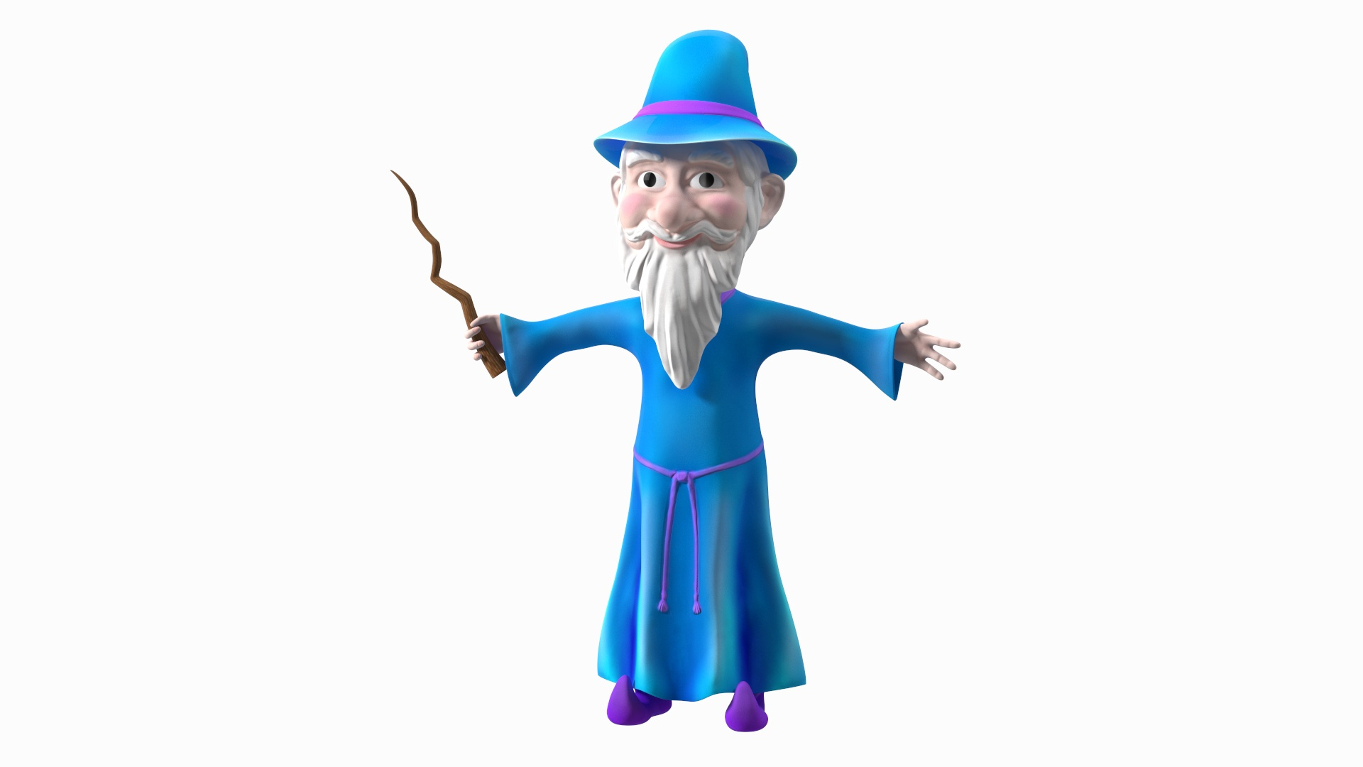 Old Wizard Cartoon Character Rigged For Maya Model - TurboSquid 2243165