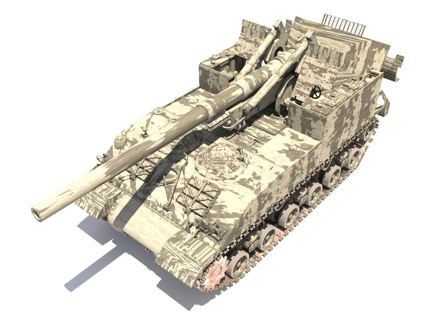 3D tank 155mm gmc m40 model - TurboSquid 1537850