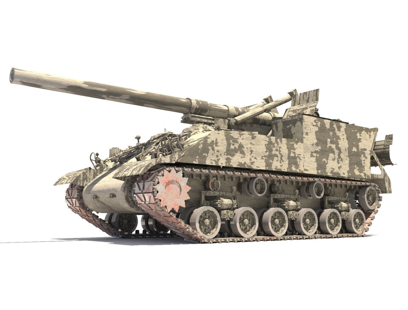 3D tank 155mm gmc m40 model - TurboSquid 1537850