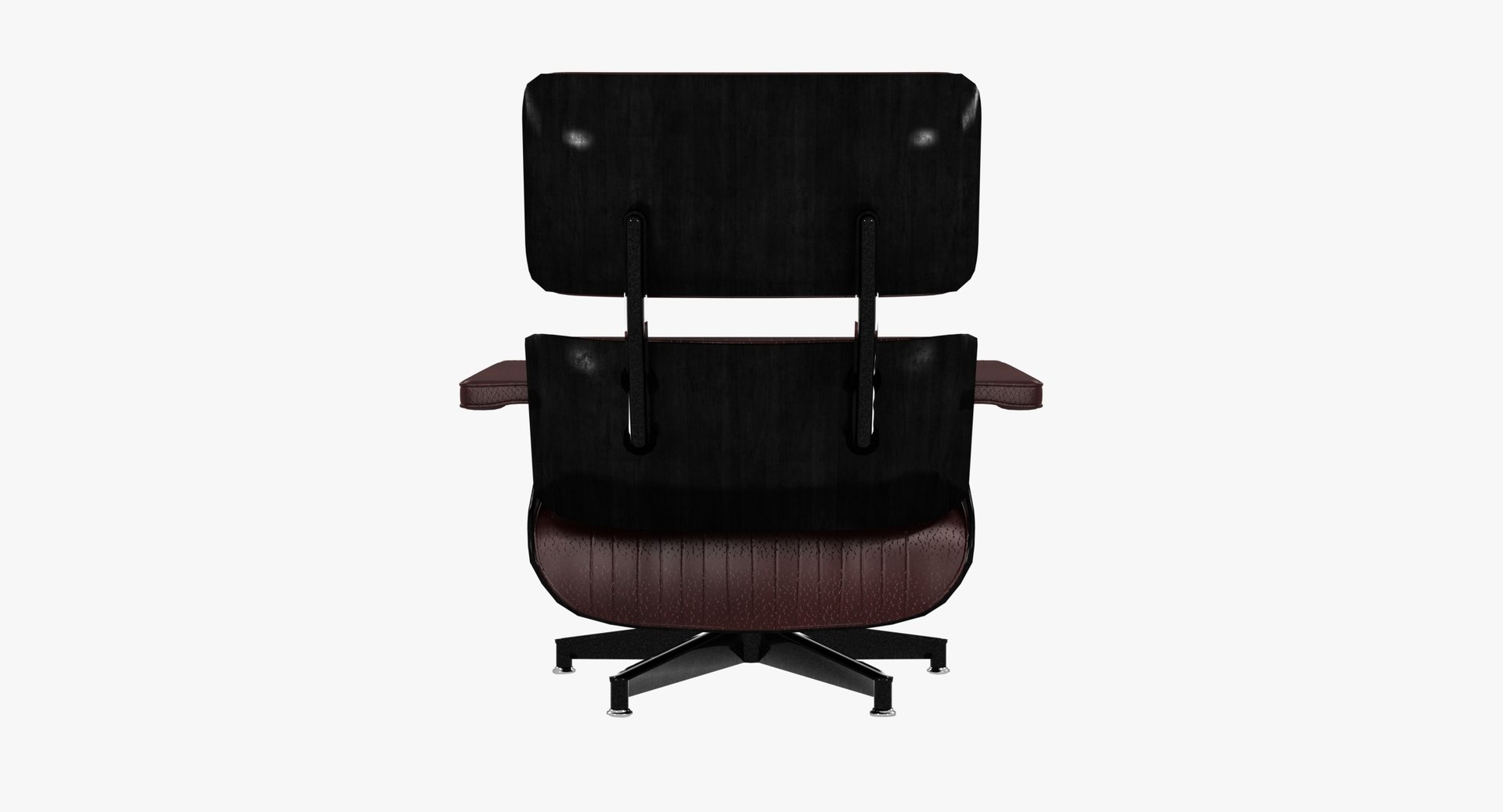 3D Model Eames Lounge Classic Chair Red Leather Black Mahogany Details ...