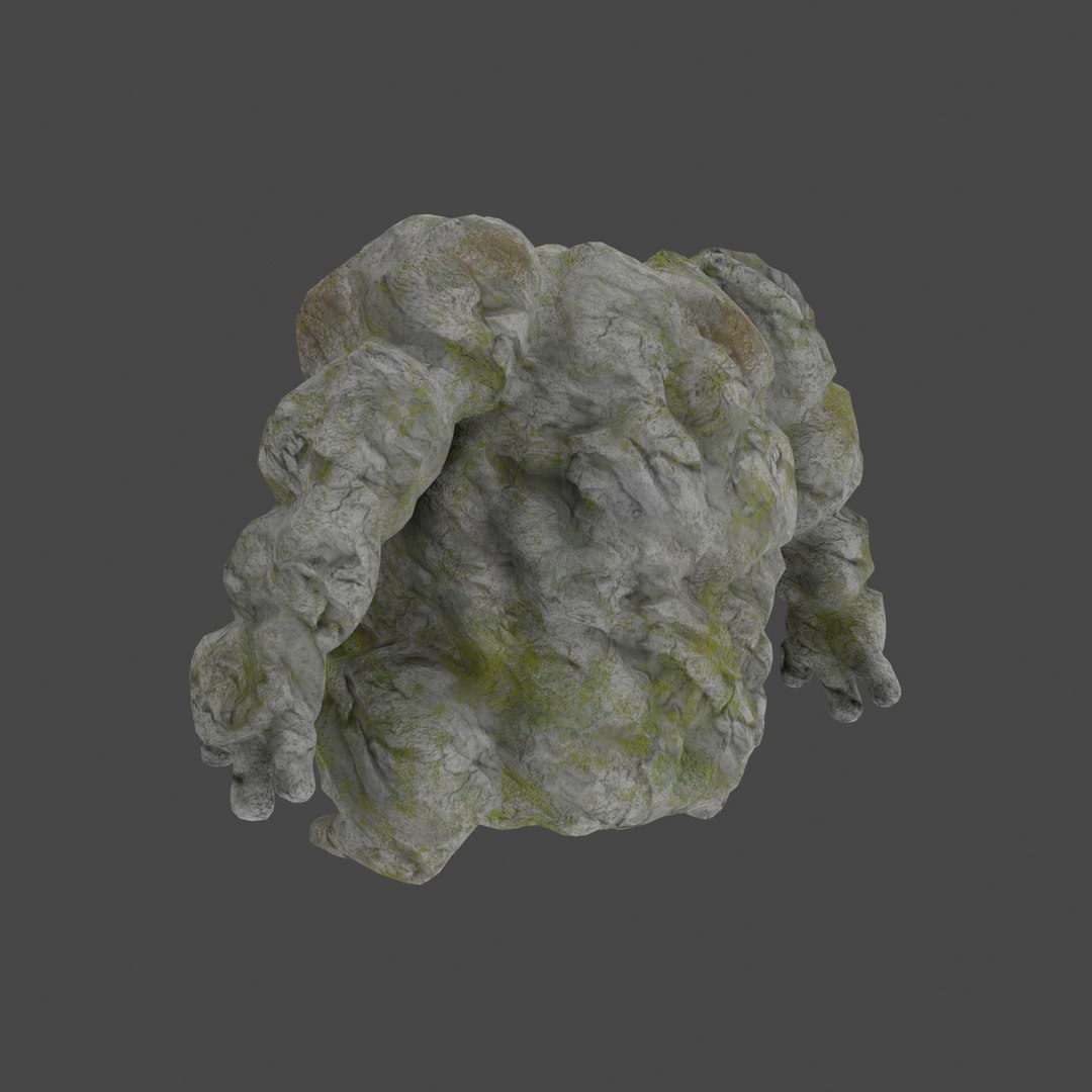 3D Model Stone Golem With Moss - TurboSquid 1827648