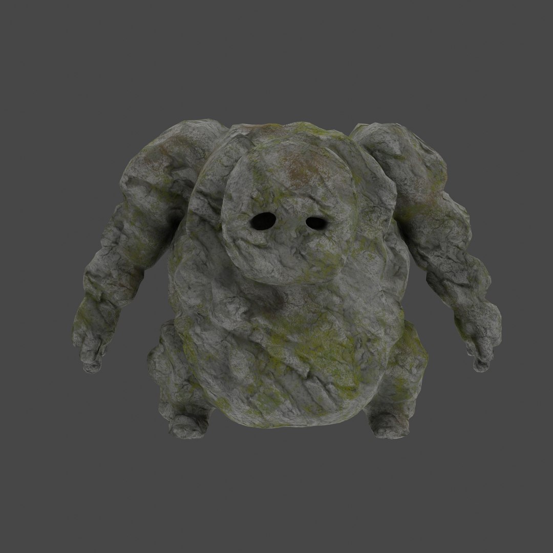 3D Model Stone Golem With Moss - TurboSquid 1827648