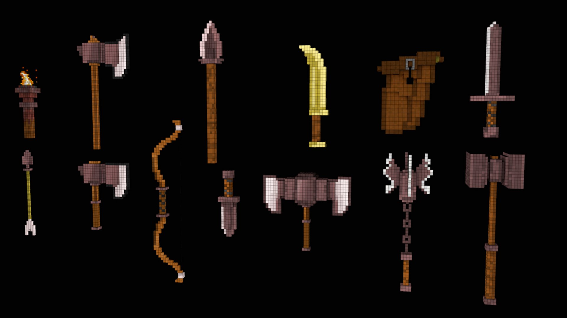 3d Model Of Medieval Weapons Pack