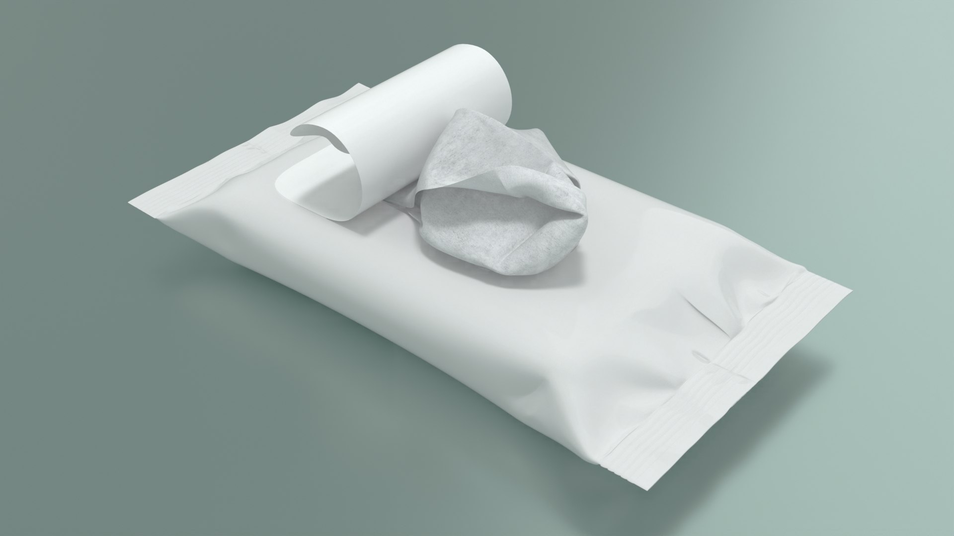 3D Pack Of Wet Wipes With Napkin Sticking Out - TurboSquid 2231269