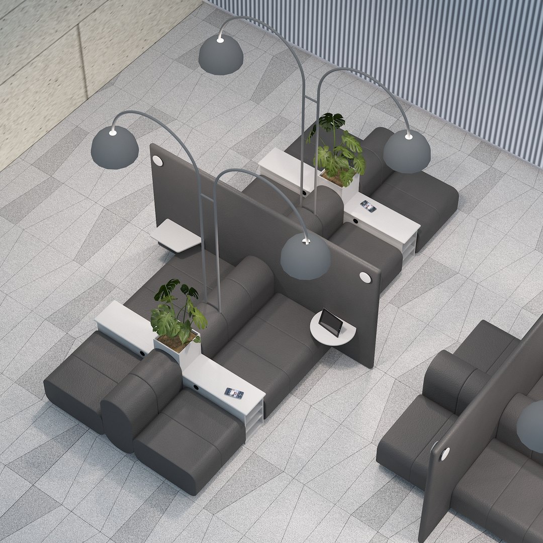 Modern Rest Area Card Seat Sofa Table and Chair Combination Public Area ...