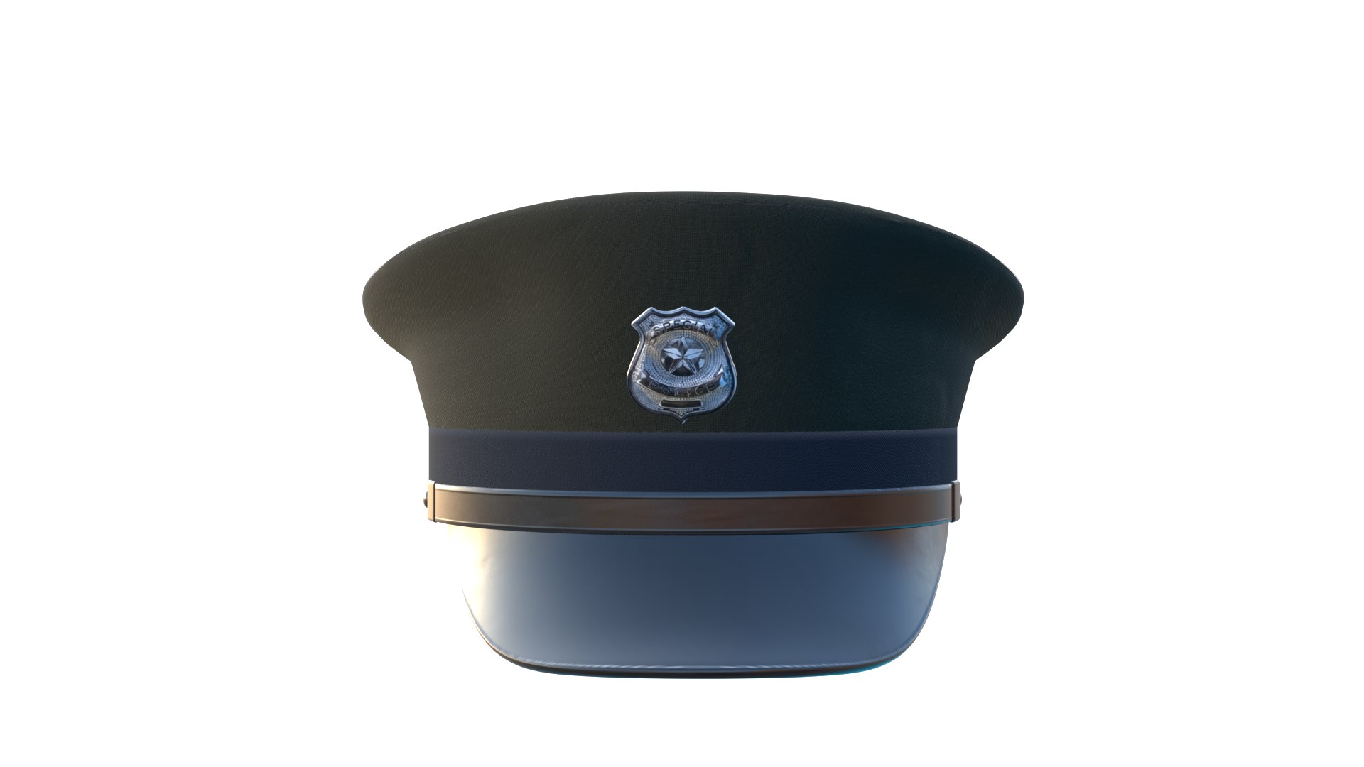 3D Realistic Police Cap 3D Model - Authentic Law Headgear Low-poly 3D ...