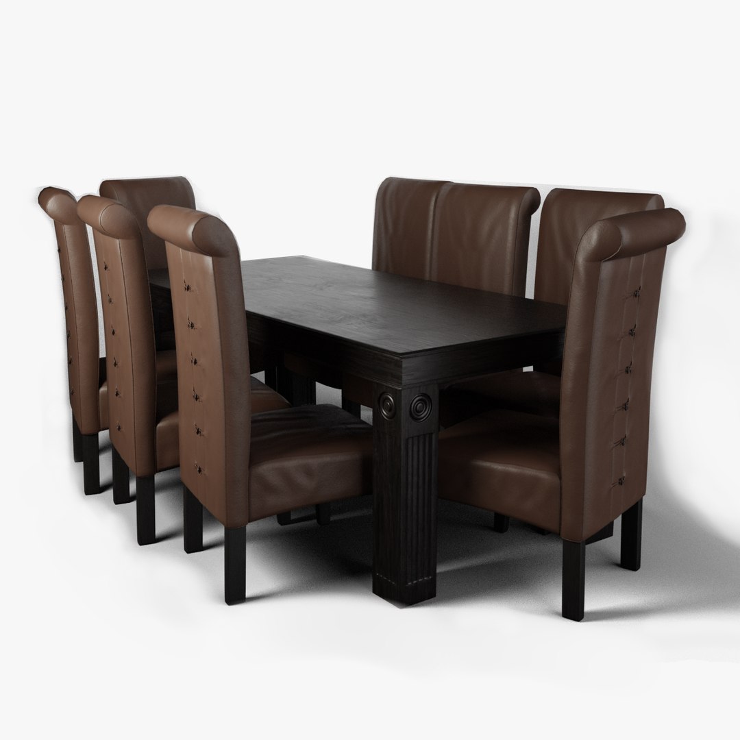 Dining Table Set 3D model - TurboSquid 2098150