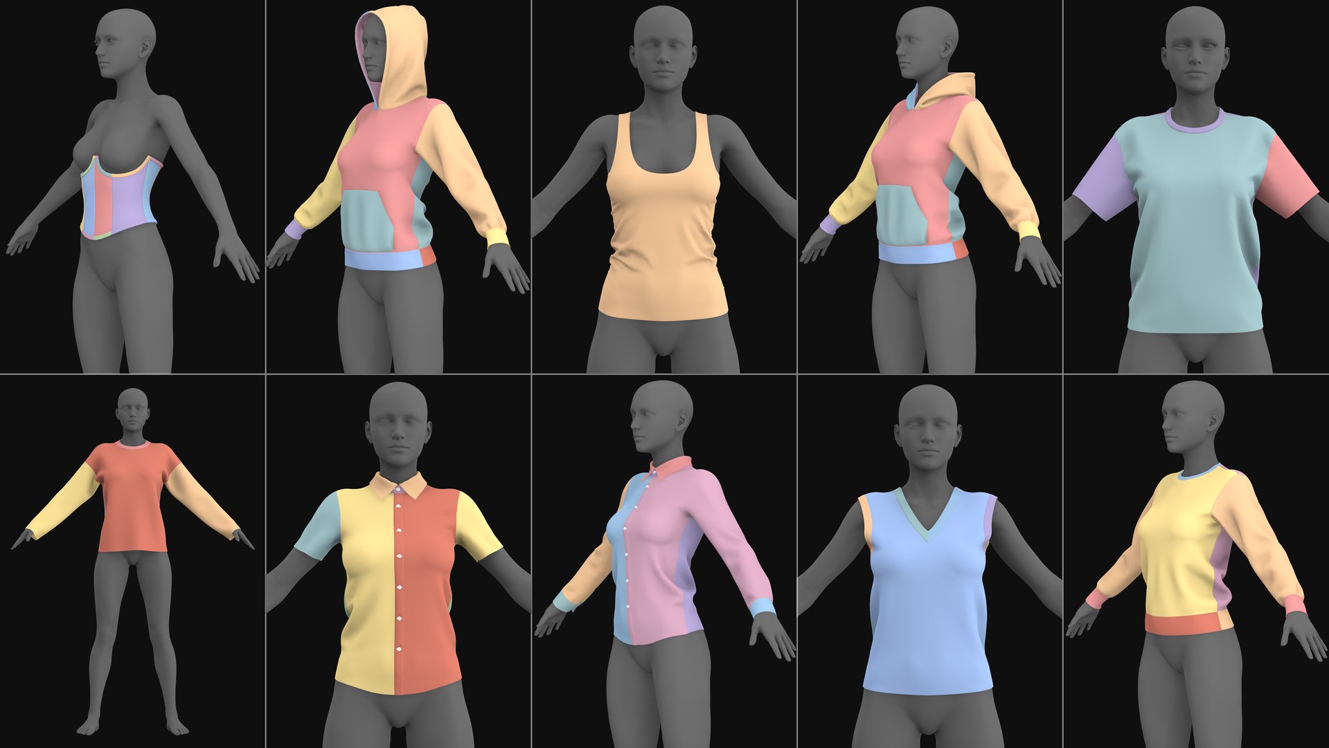 170 CLOTHING PROJECTS PACK Genesis 8 Zprj Obj Highpoly 3D Model ...