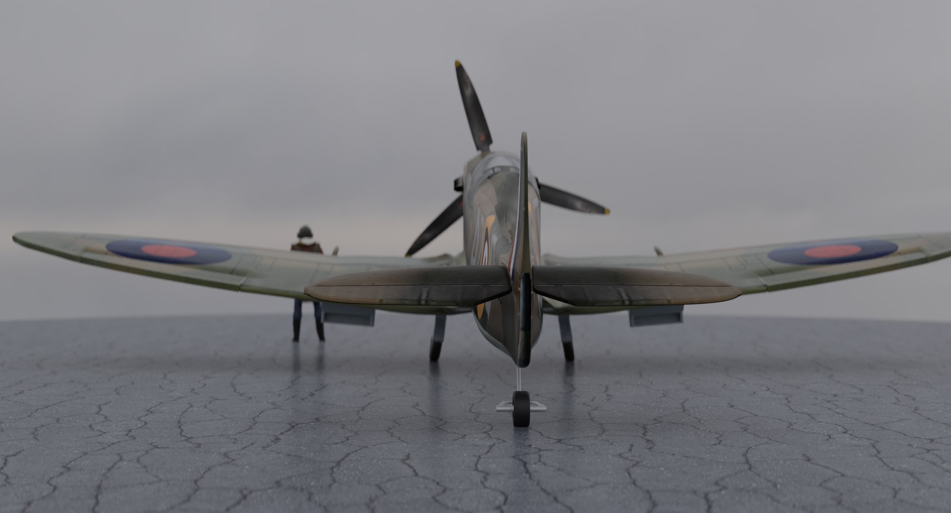 World War 2 Spitfire With Pilot 3D model - TurboSquid 2104999