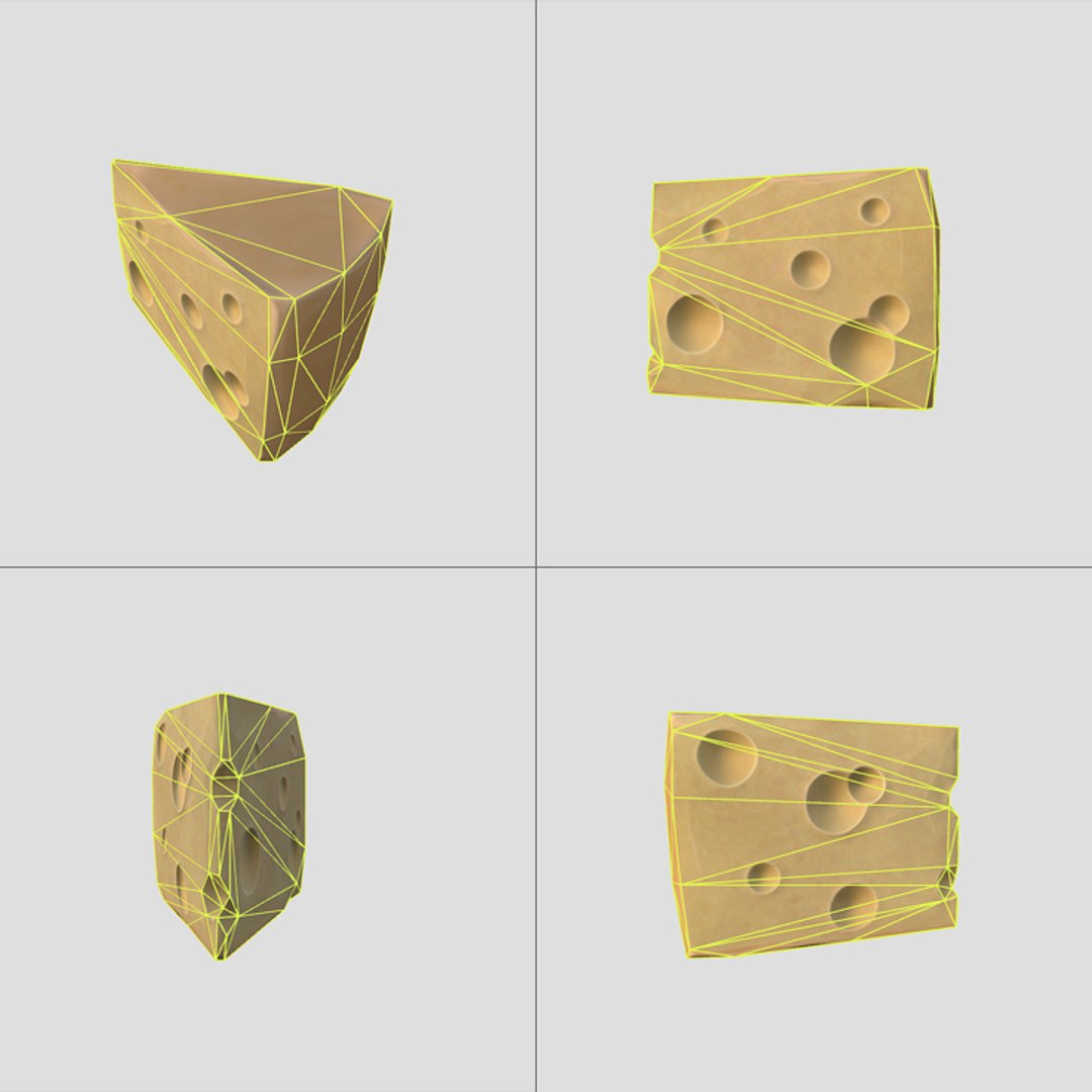 3d Model Low-poly Cartoon Cheese
