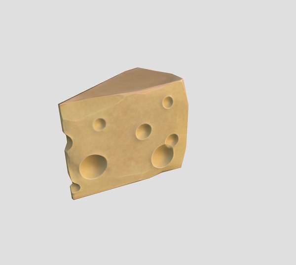 3d model low-poly cartoon cheese