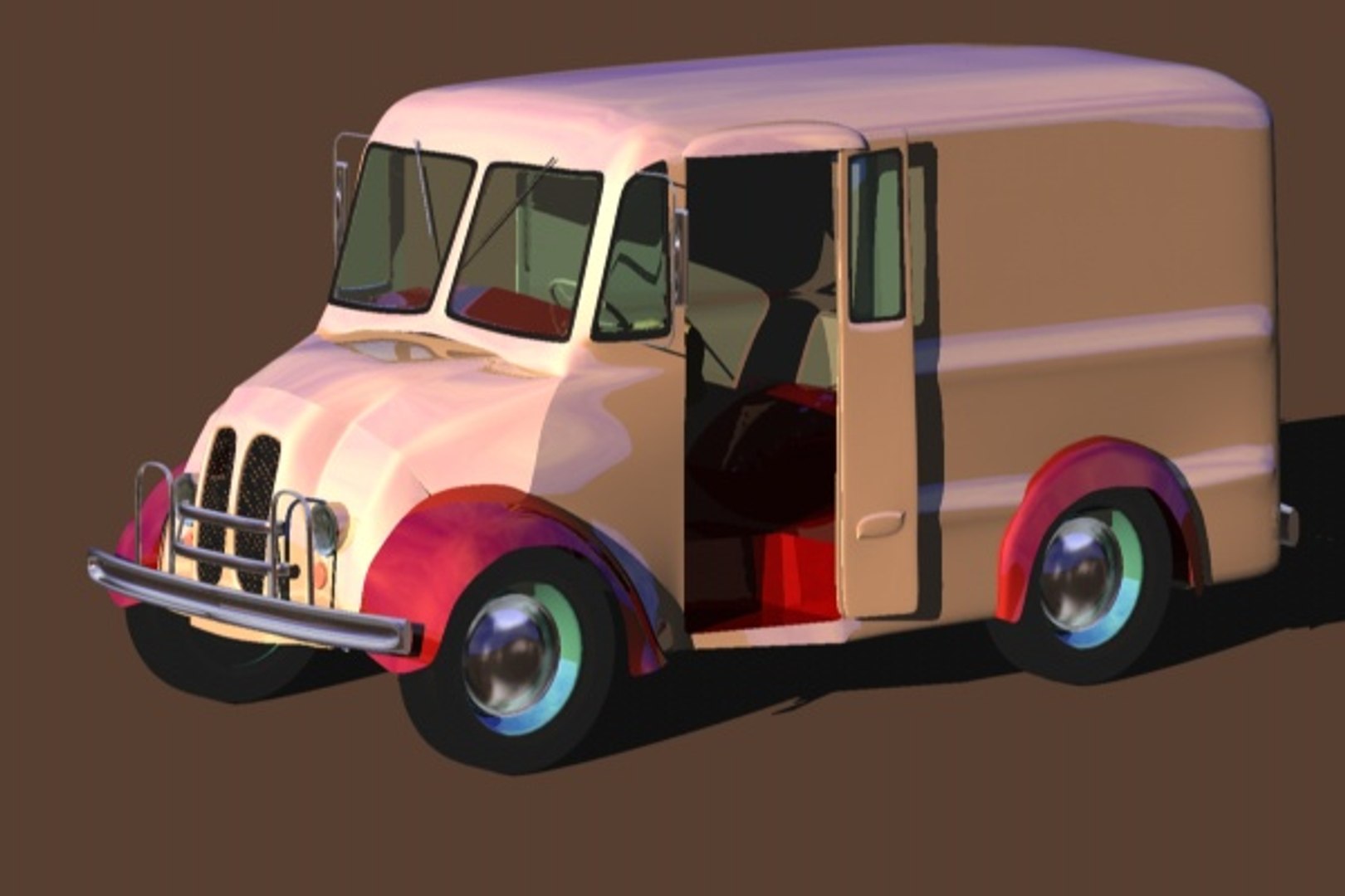 Free Milk Van 3d Model