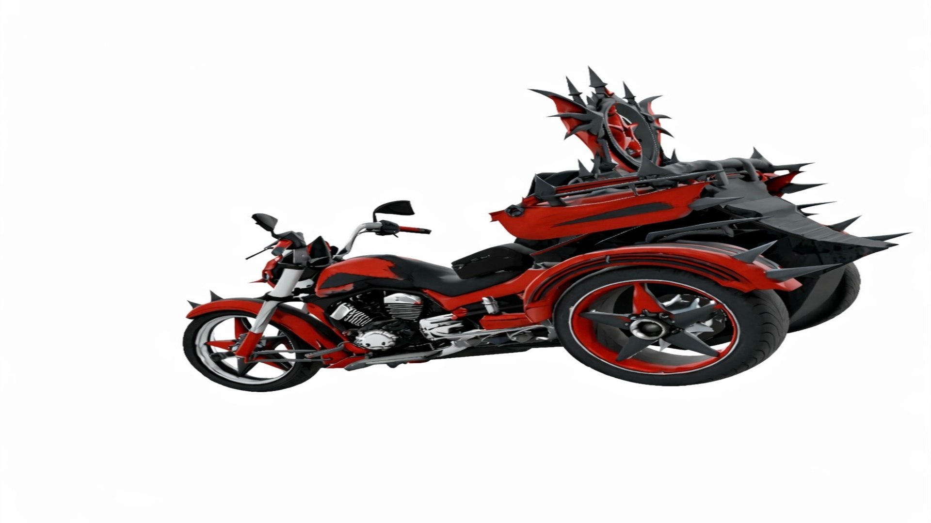 3D Luxury Gothic Devil Throne Trike Motorcycle Model - TurboSquid 2545287