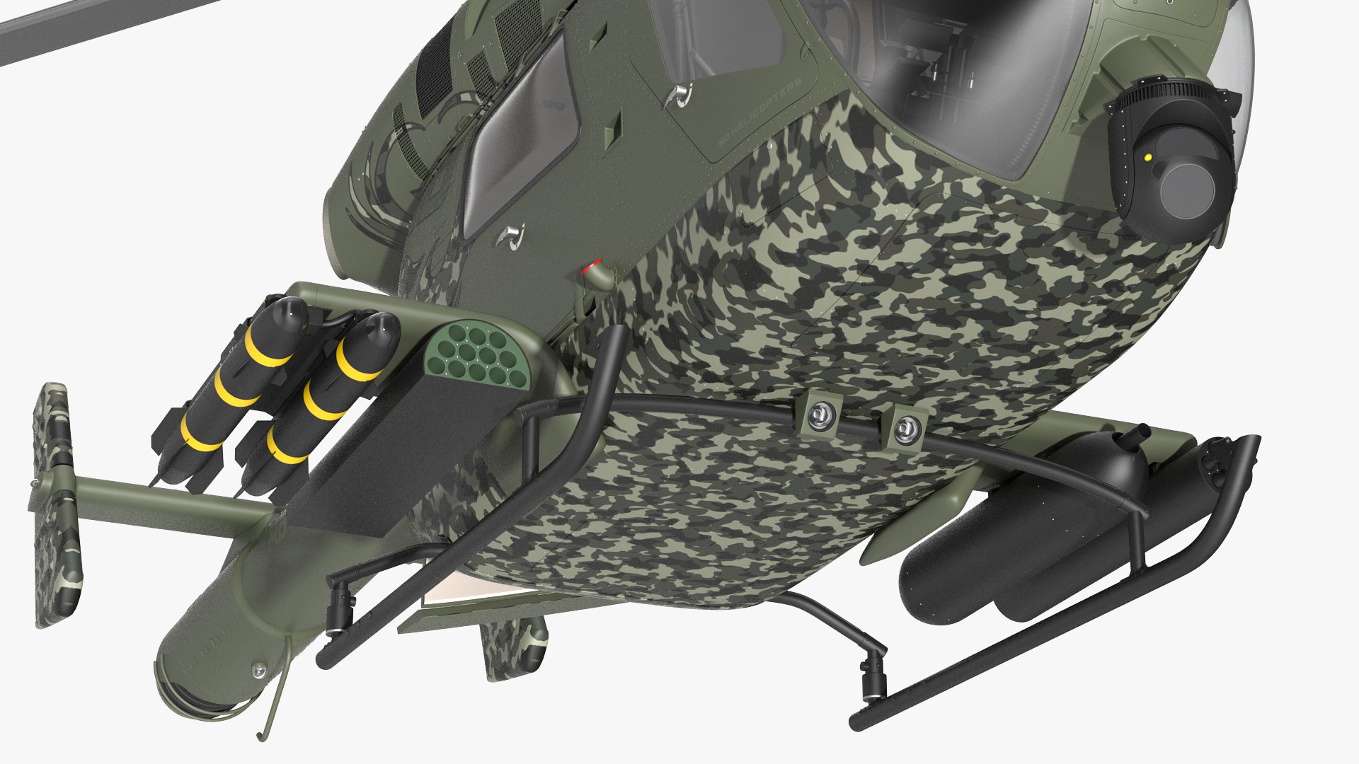 3D MD 969 Twin Attack Helicopter Rigged for Cinema 4D model ...
