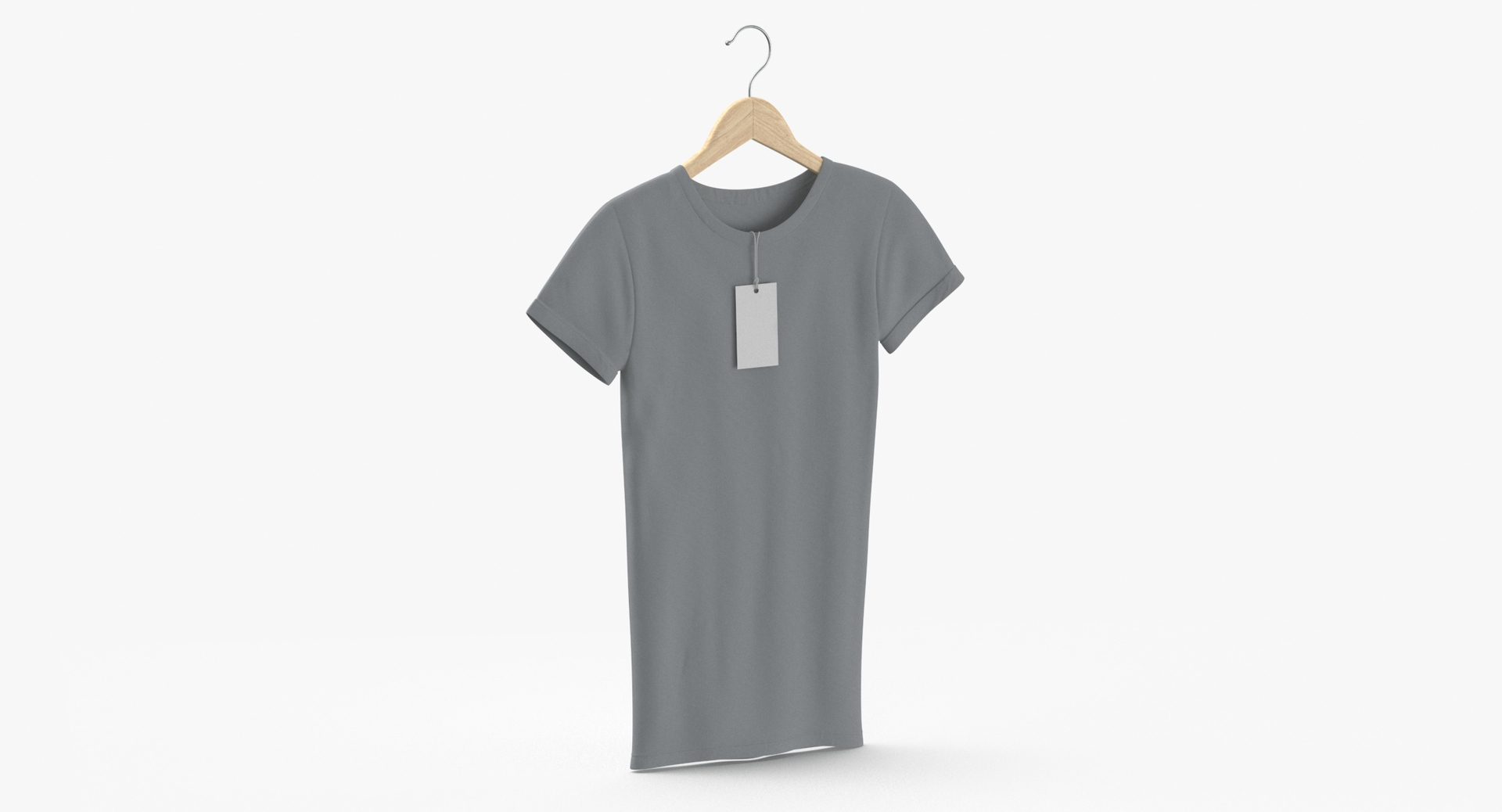 3D Model Female Crew Neck Hanging With Tag Gray - TurboSquid 1749543