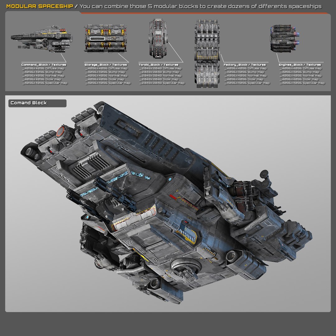 3D Modular Spaceship - TurboSquid 1178058