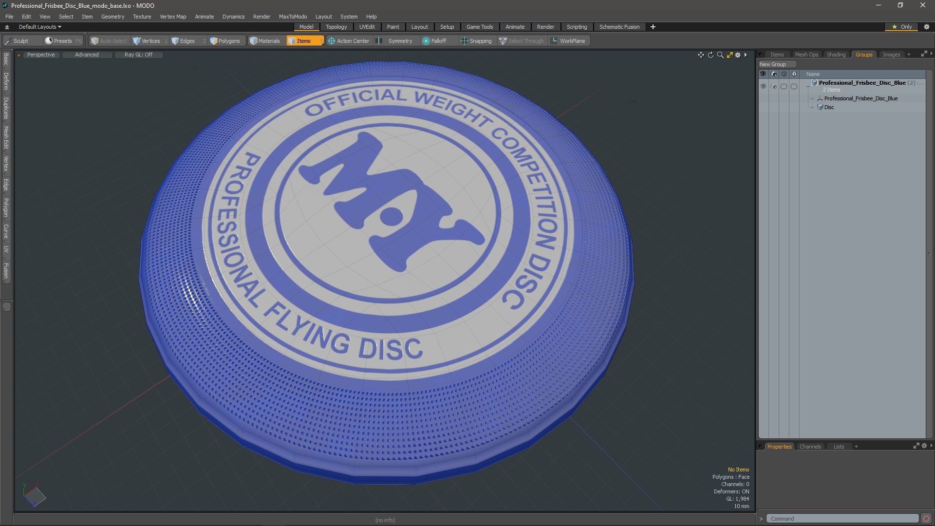 3D Model Professional Frisbee Disc Blue - TurboSquid 2219455