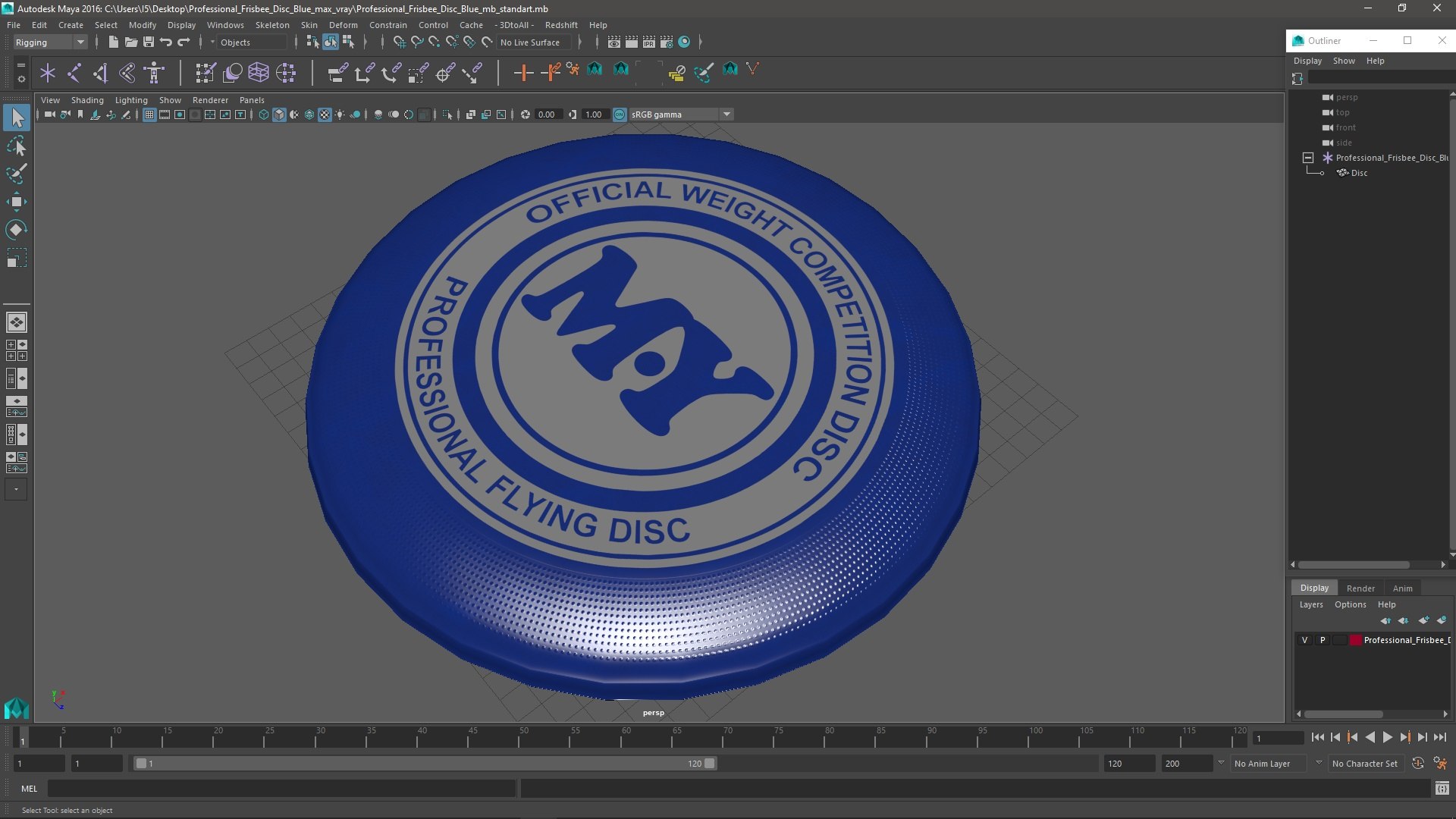3D Model Professional Frisbee Disc Blue - TurboSquid 2219455
